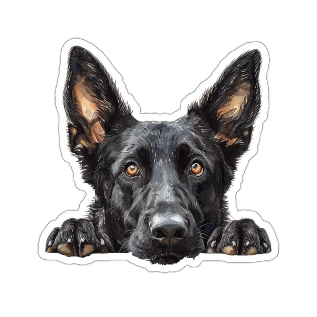 Dutch Shepherd Sticker, Peeking Dog Waterproof Vinyl Sticker for Laptop ...