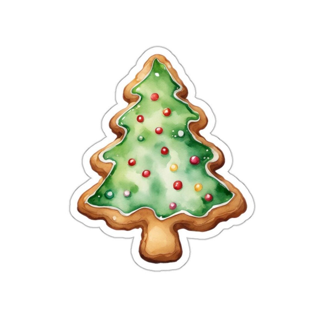 Christmas Tree Cookie Sticker, Holiday Stickers, Cute Xmas Stickers ...