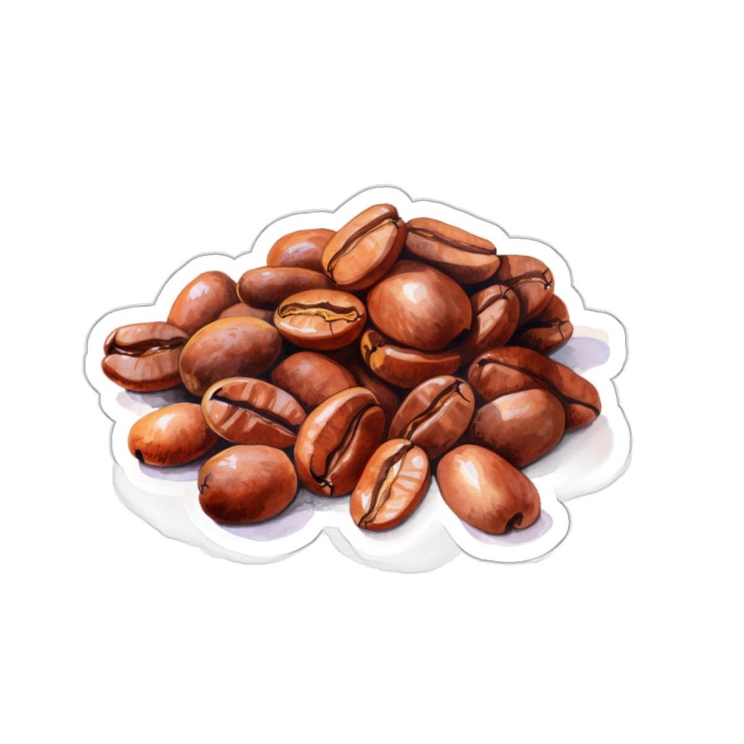 Coffee Beans Stickers, Waterproof Vinyl Decal, Eco-friendly Inks ...
