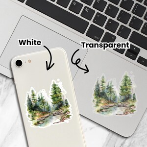 Forest Scene Vinyl Sticker, Nature Watercolor Decal, Wilderness ...
