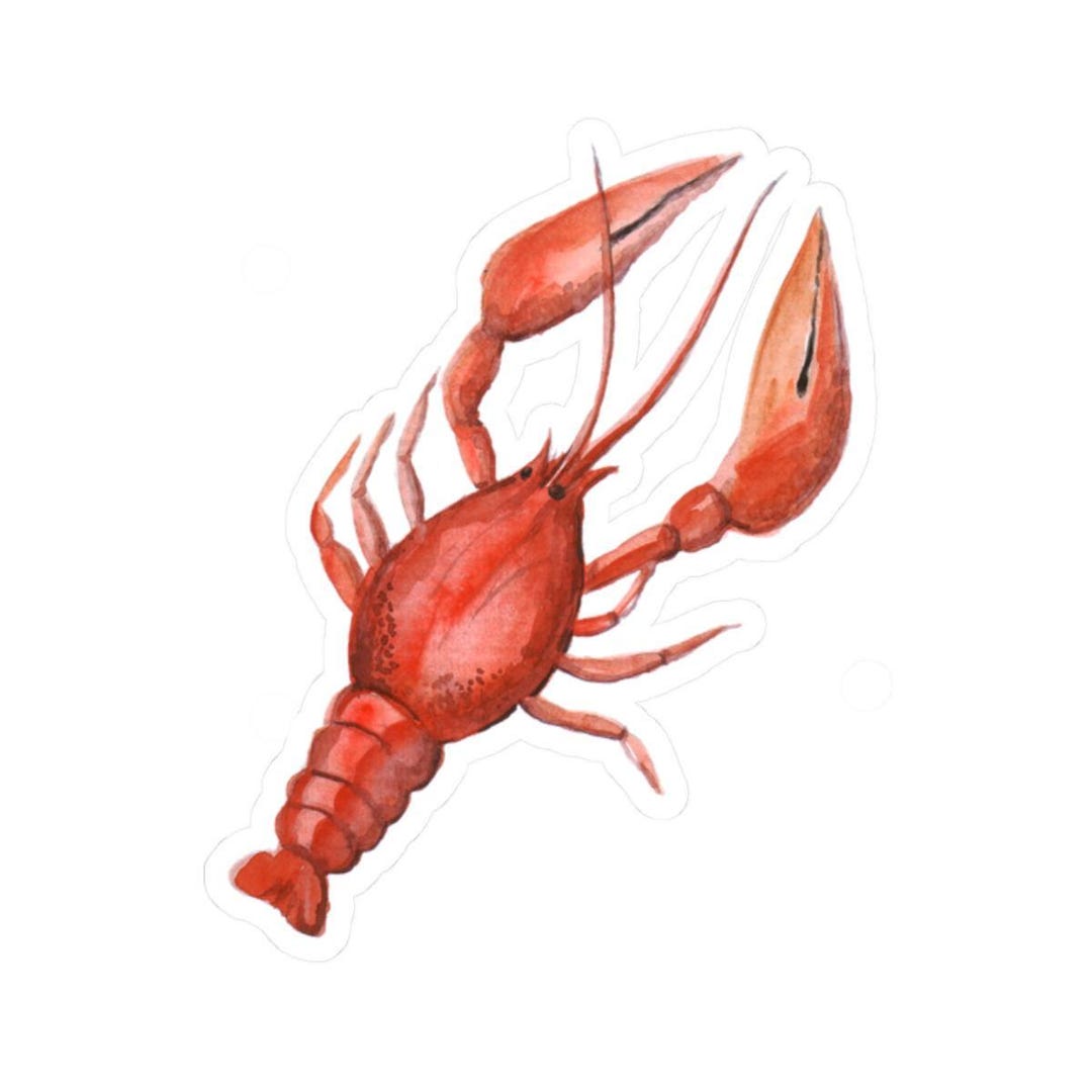 Crawfish Stickers, Watercolor Art Decal, Louisiana Gift, Foodie Sticker ...