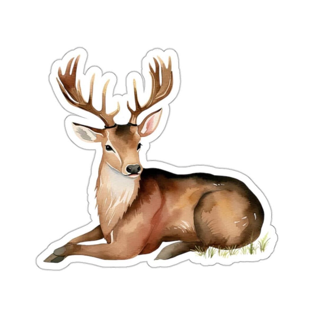 Watercolor Deer Stickers, Reindeer Stickers, Aesthetic Stickers ...