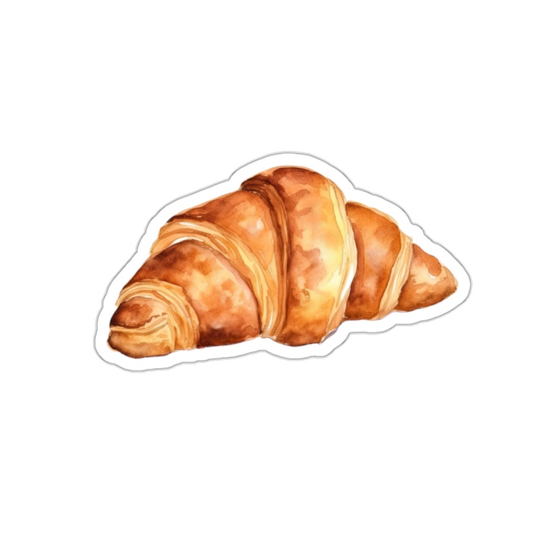 Realistic Croissant Sticker - Watercolor French Pastry Vinyl Decal ...