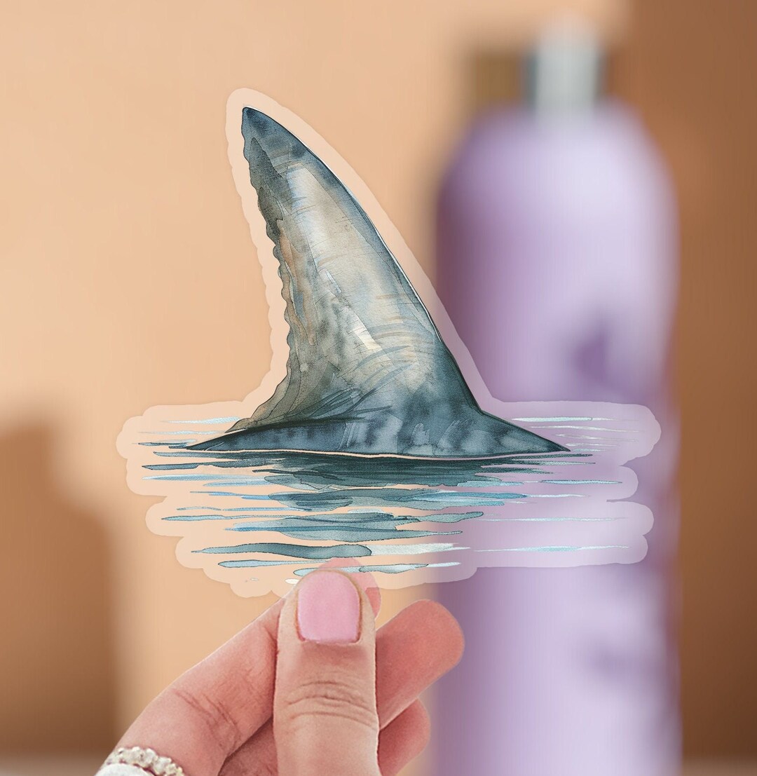 Shark Fin Sticker, Transparent Waterproof Vinyl Decal for Laptop Water ...