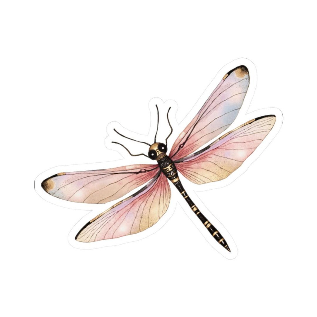 Dragonfly Sticker, Watercolor Art Decal, Nature Lover Gift, Cute ...