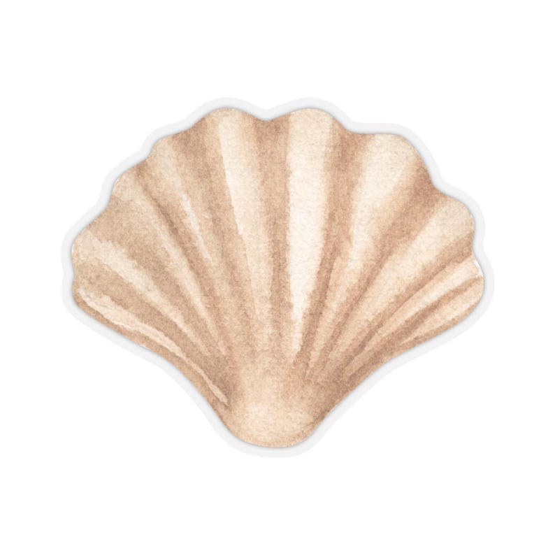 Seashell Sticker, Watercolor Shell Decal, Summer Beach Sticker, Coastal ...