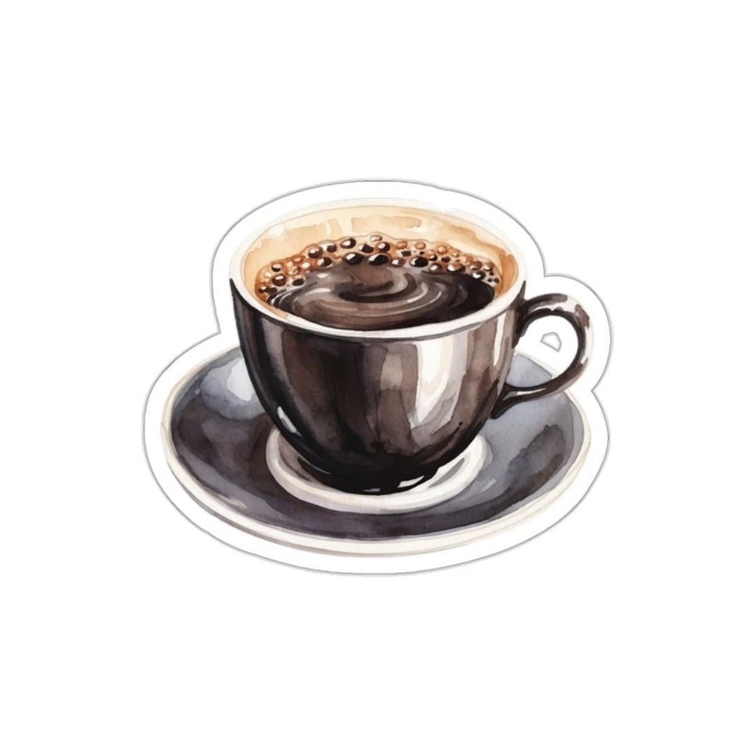 Coffee Cup Vinyl Sticker, Waterproof Glossy Decal, Eco-friendly Ink ...