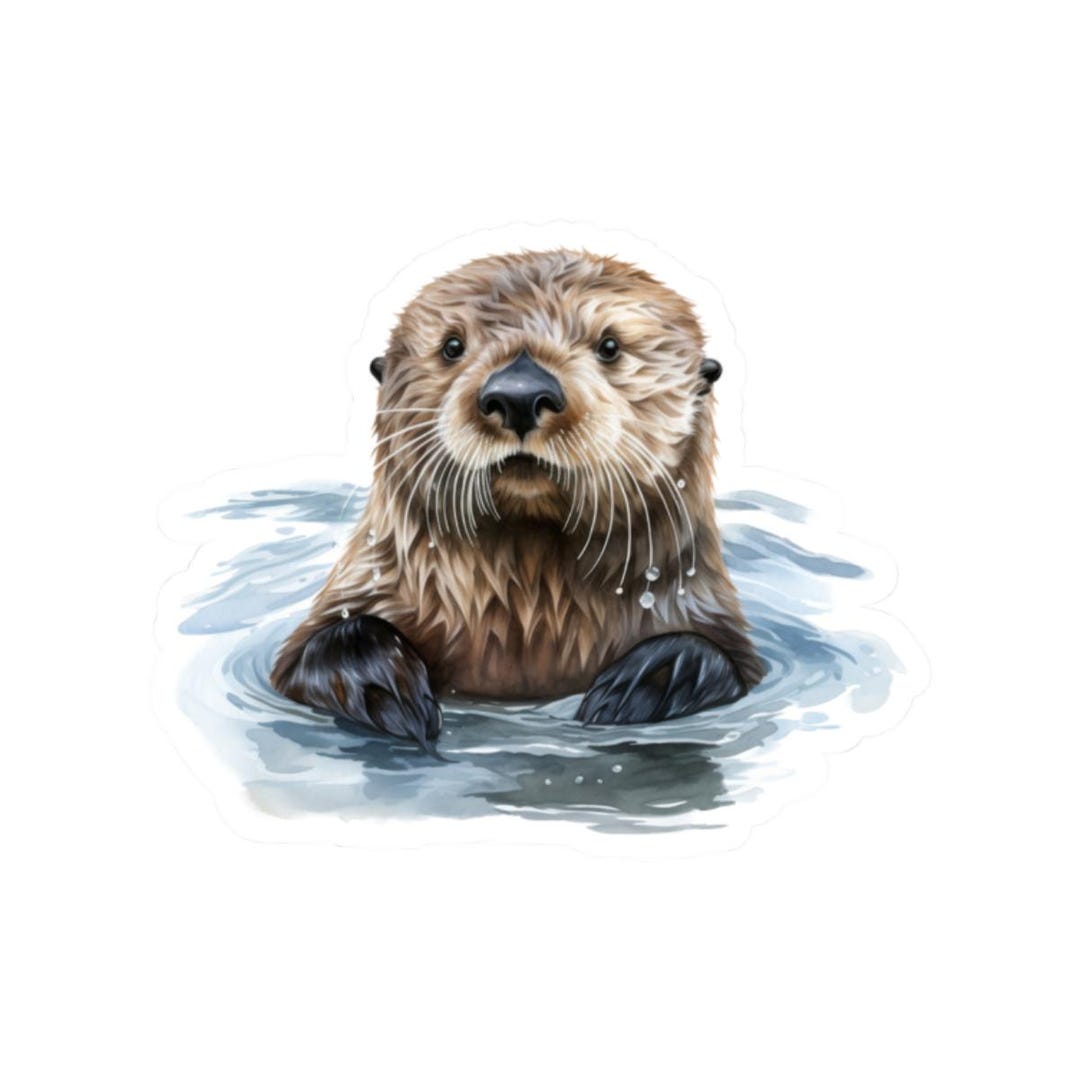 Cute Otter Sticker, Animal Decal, Sea Otter Vinyl, Waterproof Sticker ...