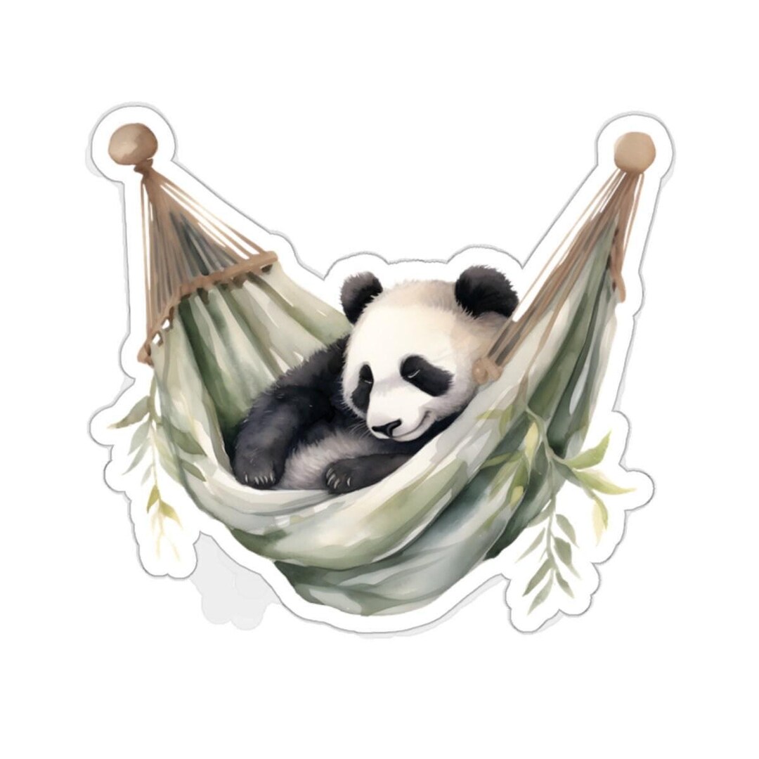 Panda Hammock Stickers, Cute Animal Decal, Relaxing Panda, Gift for ...