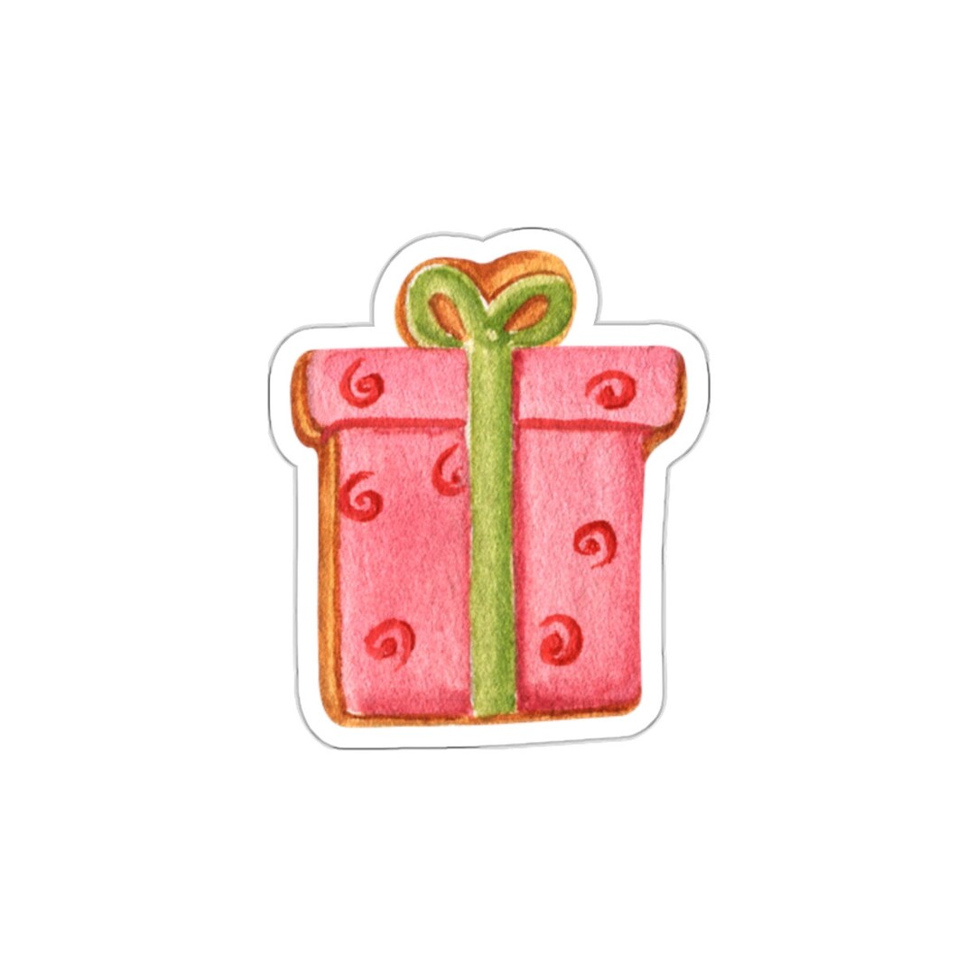Cute Pink Gift Box Sticker, Cute Christmas Present Vinyl Decal for ...