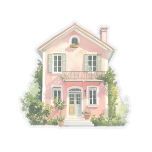 Pink House Sticker, Cottagecore Decal, Cute Home Sticker, Realtor Gift ...