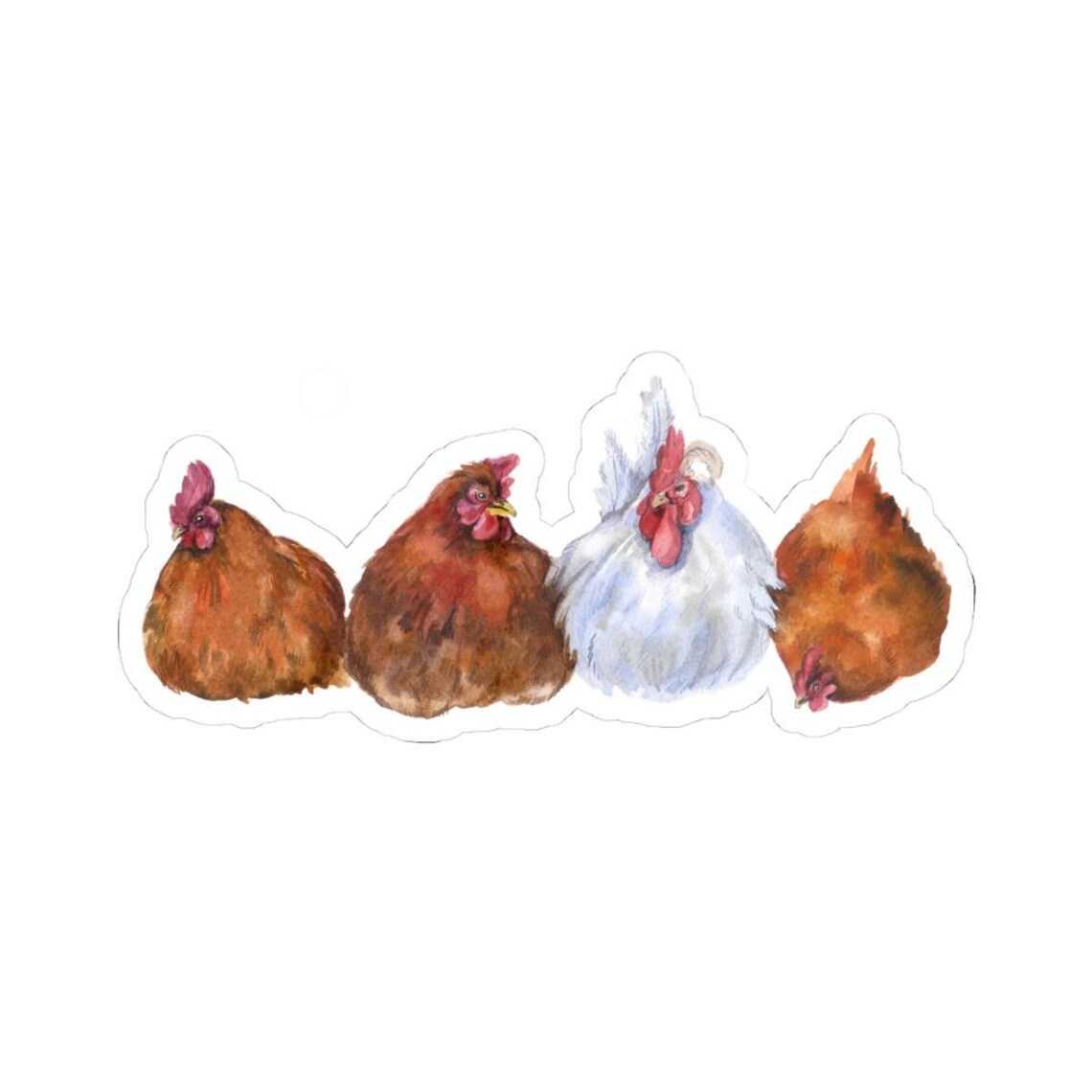 Cute Chickens Vinyl Sticker, Chicken Sticker for Laptops, Water Bottles ...