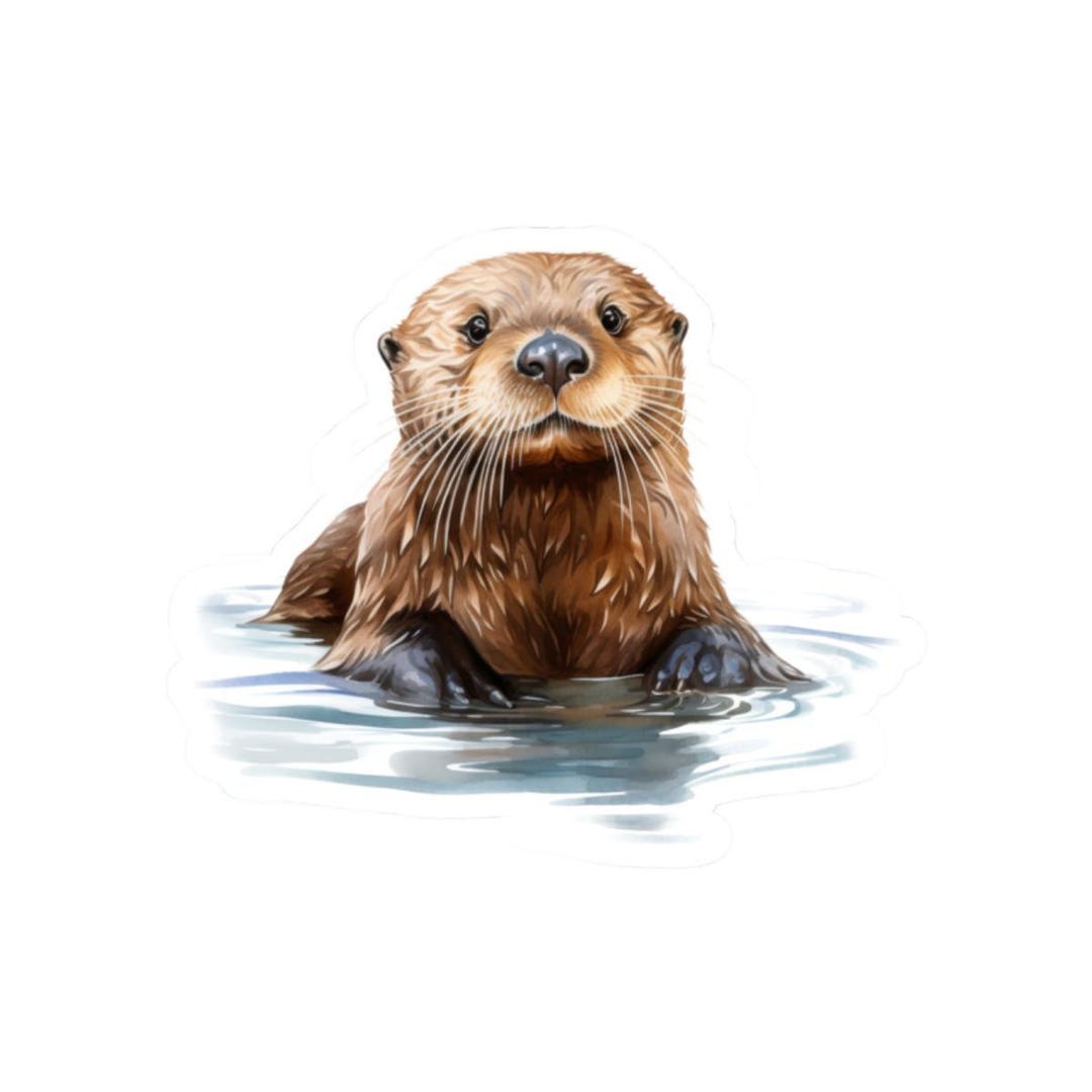 Cute Otter Vinyl Sticker, Adorable Otter Waterproof Decal, Water Bottle ...