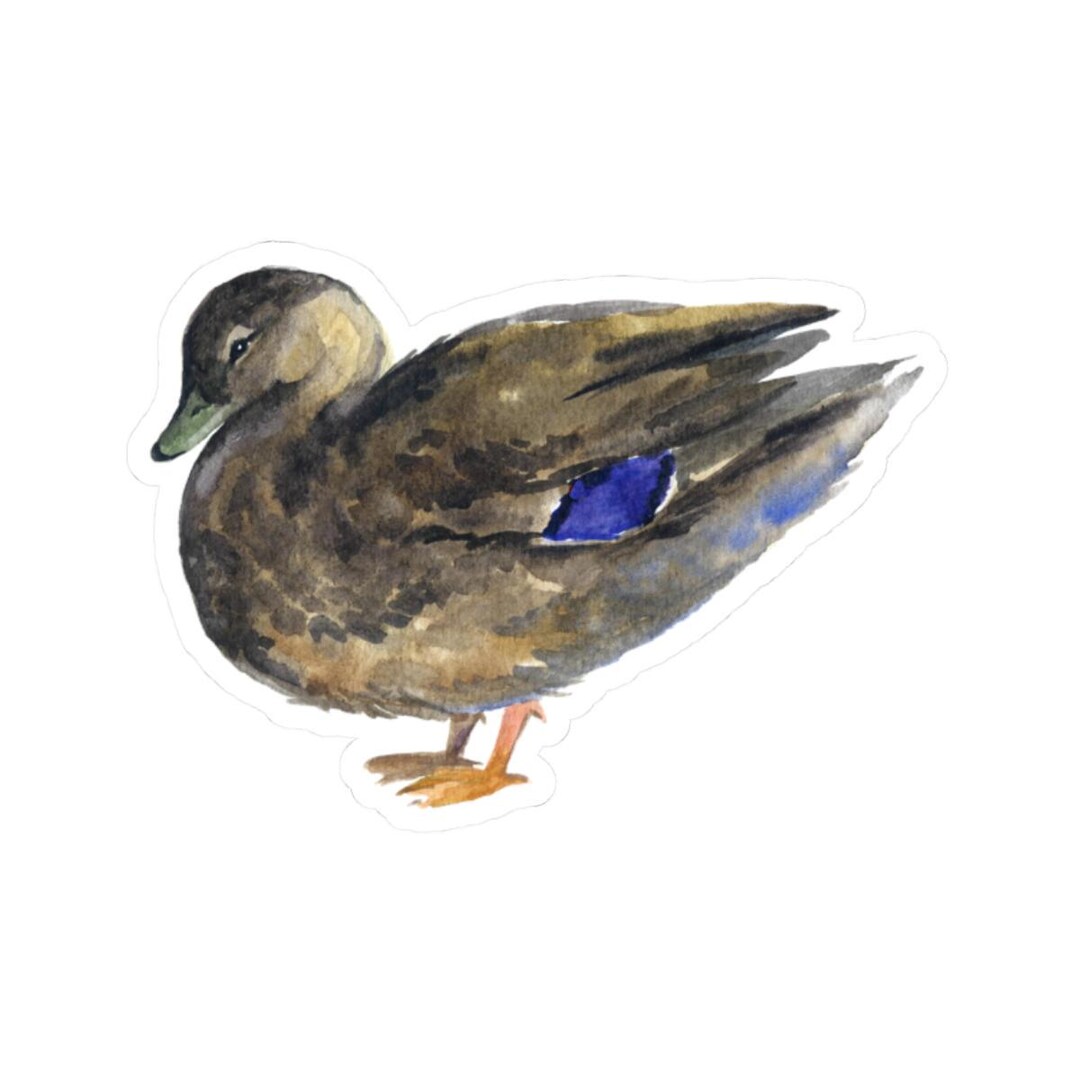 Duck Vinyl Sticker, Watercolor Duck Decal, Bird Laptop Sticker, Animal ...