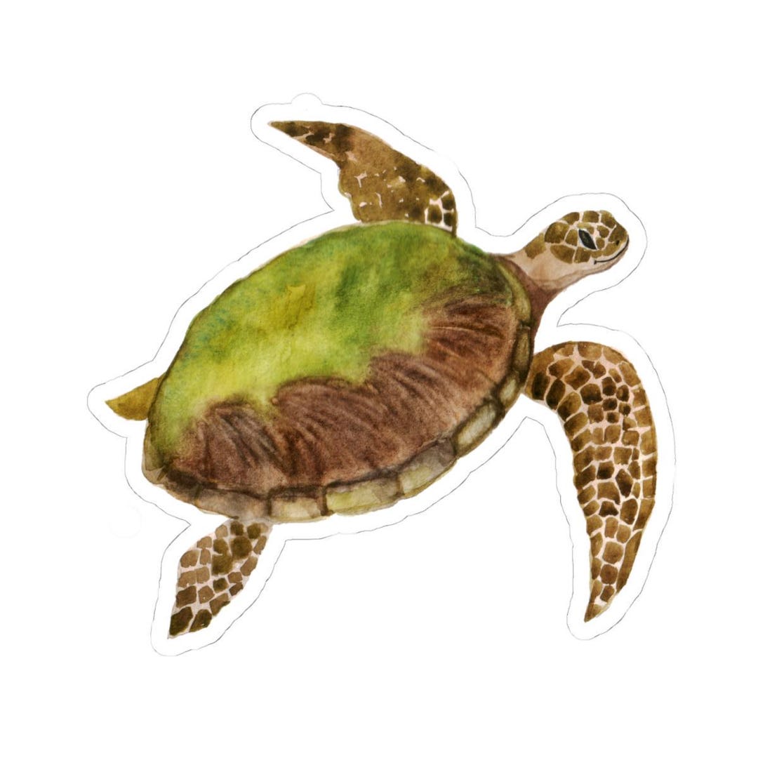 Sea Turtle Stickers, Watercolor Sea Turtle Decal, Turtle Lover Gift ...