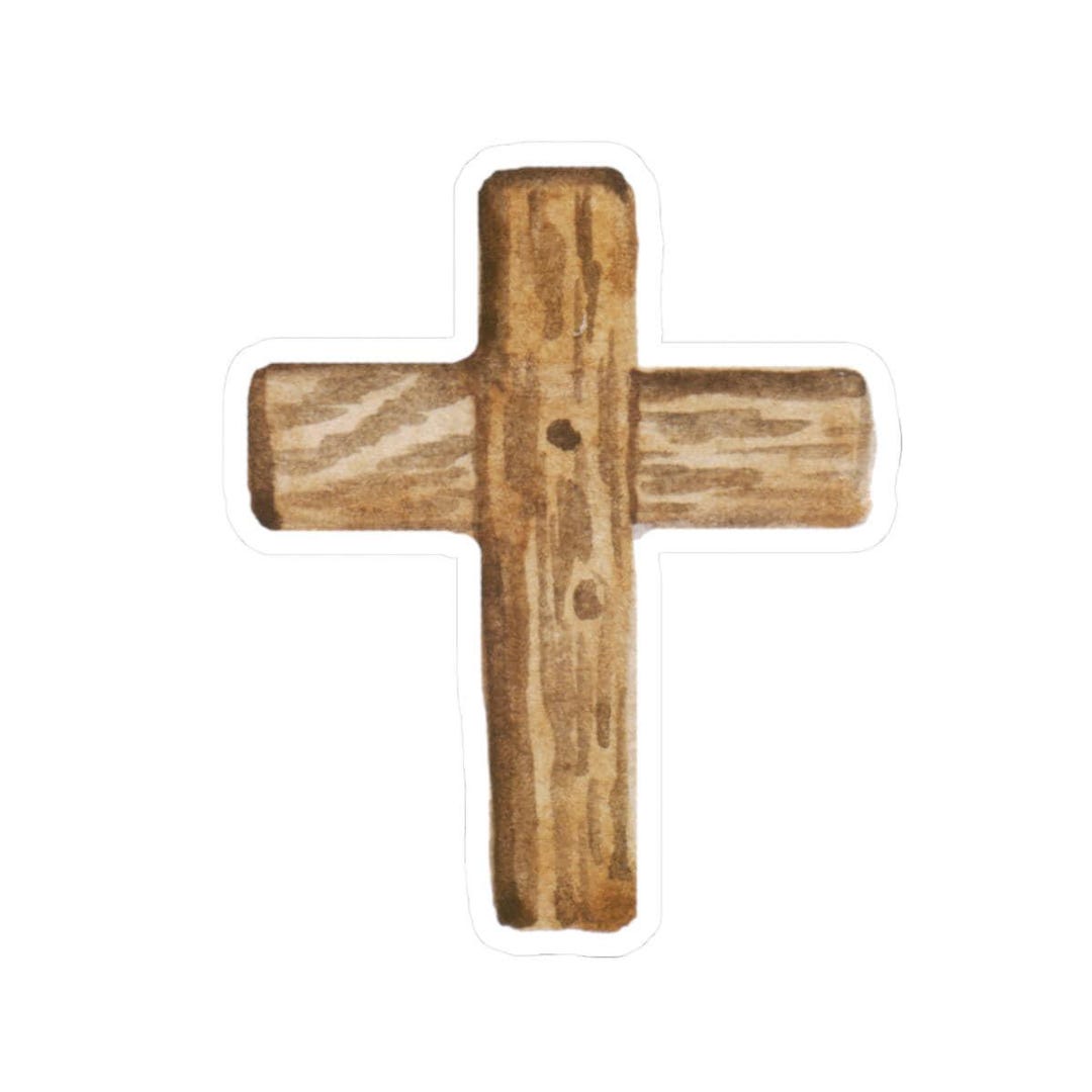 Wooden Cross Sticker, Christian Cross Vinyl Sticker, Rustic Cross Decal ...