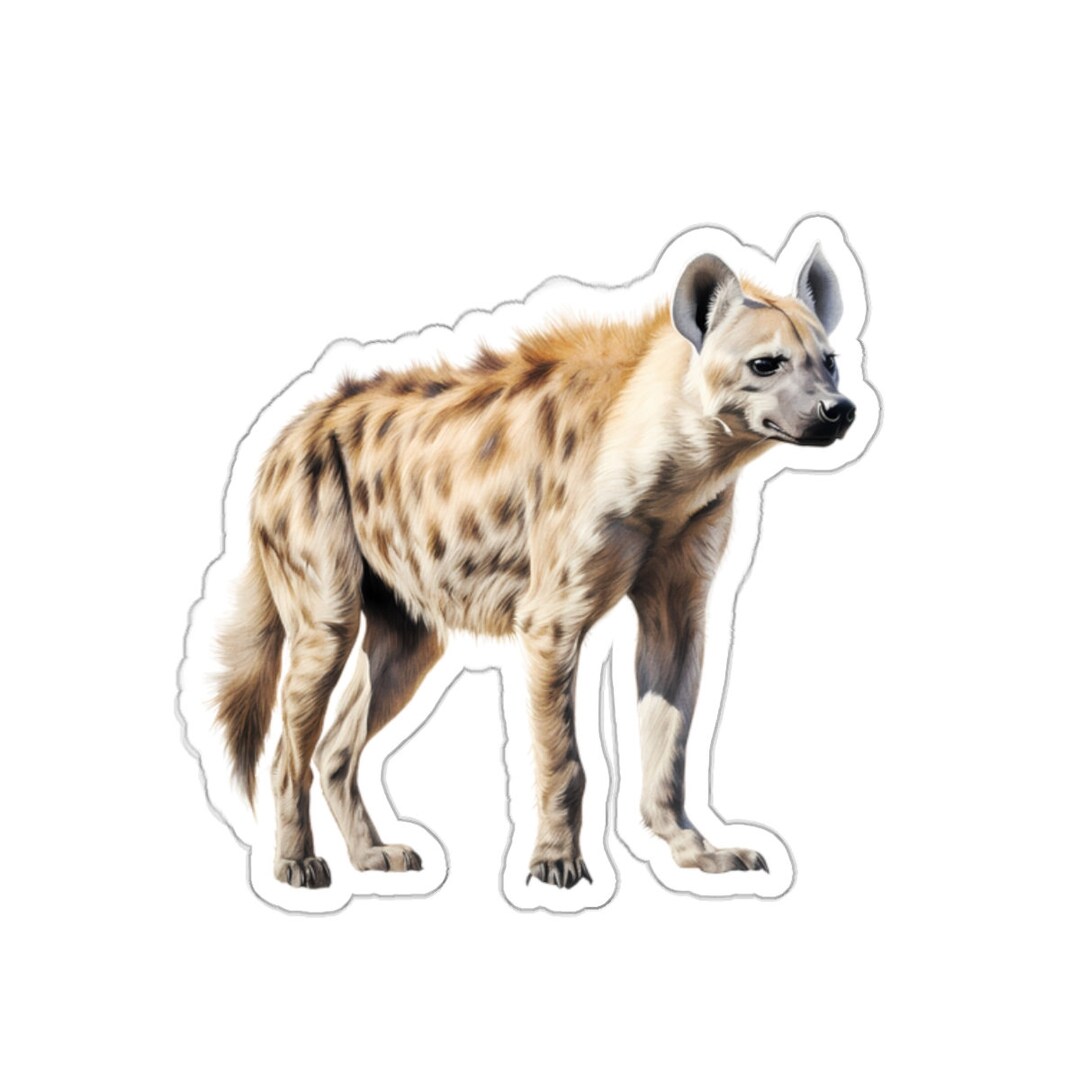 Watercolor Hyena Sticker - Realistic African Animal Vinyl Decal for ...