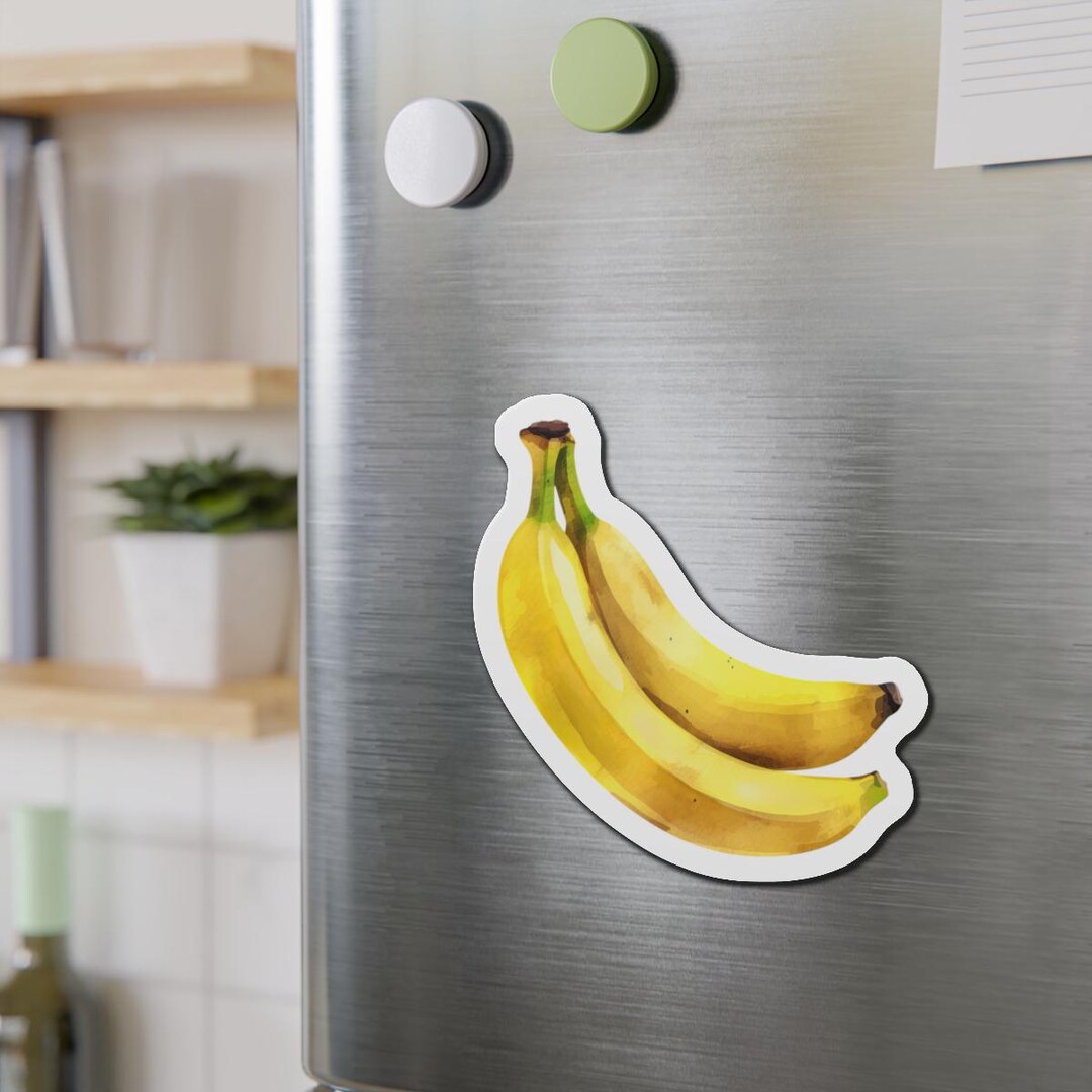 Watercolor Banana Fridge Magnets, Realistic Fruit Kitchen Decor ...