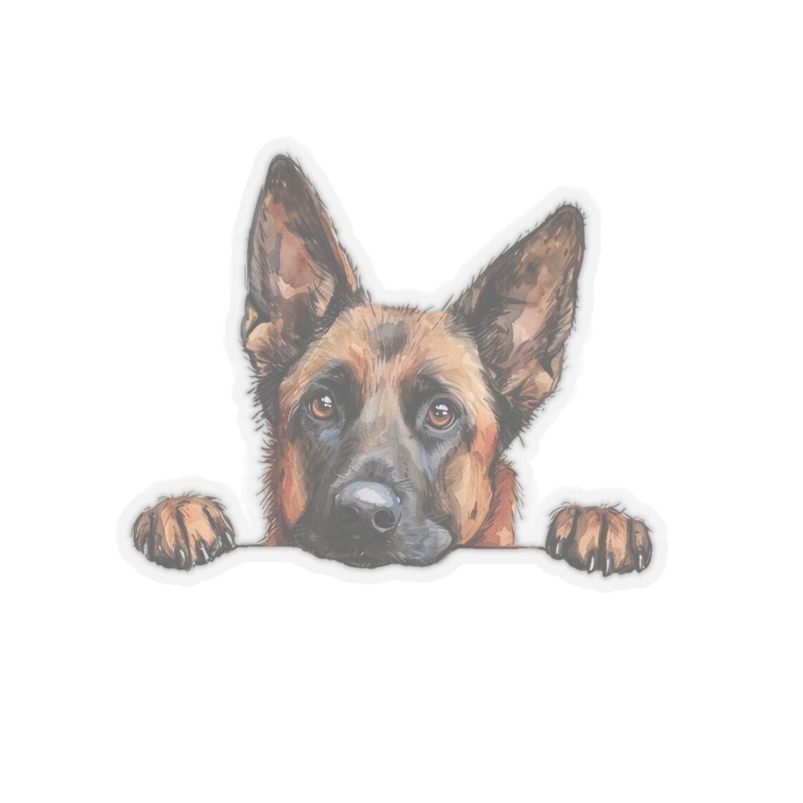 Belgian Malinois Sticker, Peeking Dog Waterproof Vinyl Sticker for ...