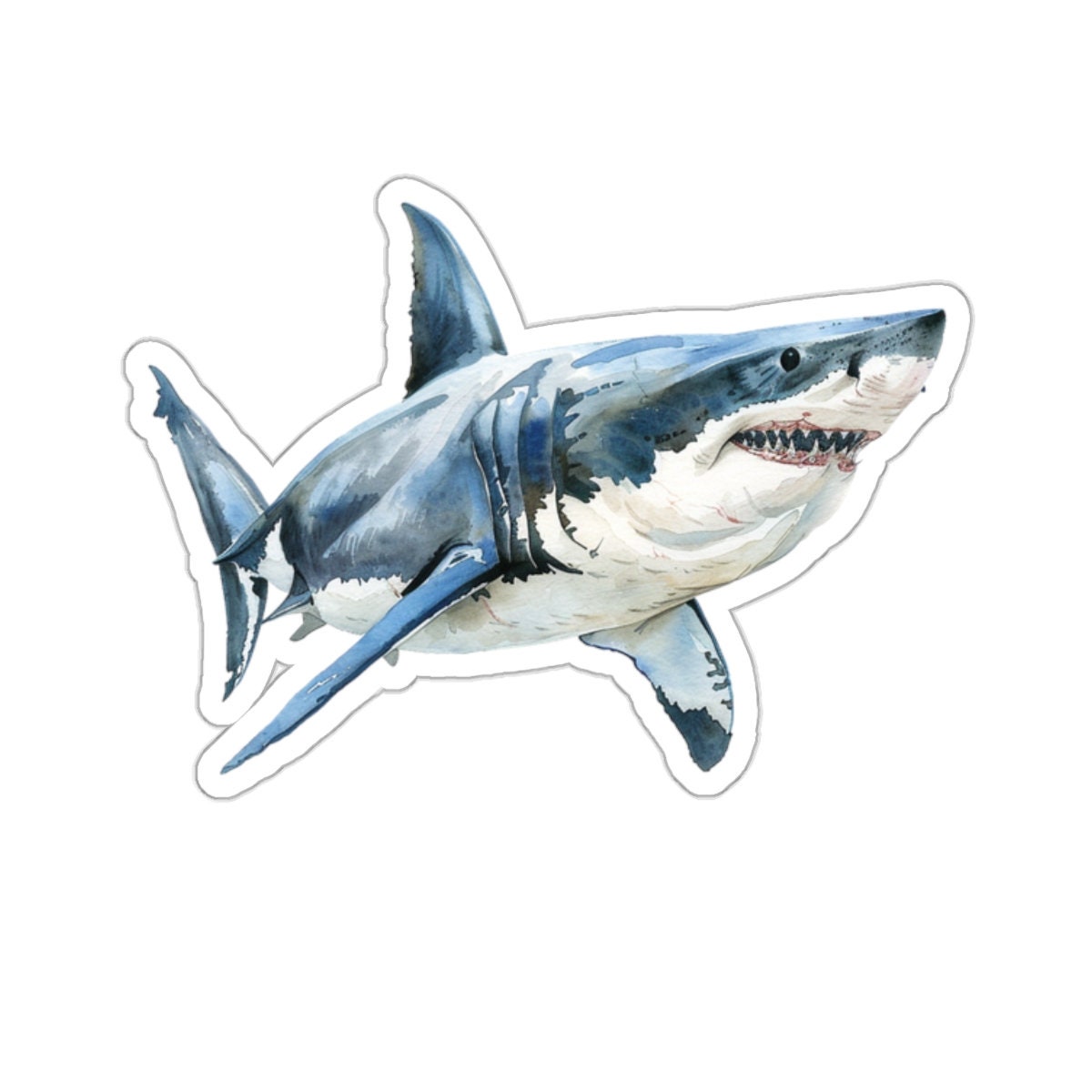 Great White Shark Vinyl Sticker for Laptop Water Bottle Phone Car ...