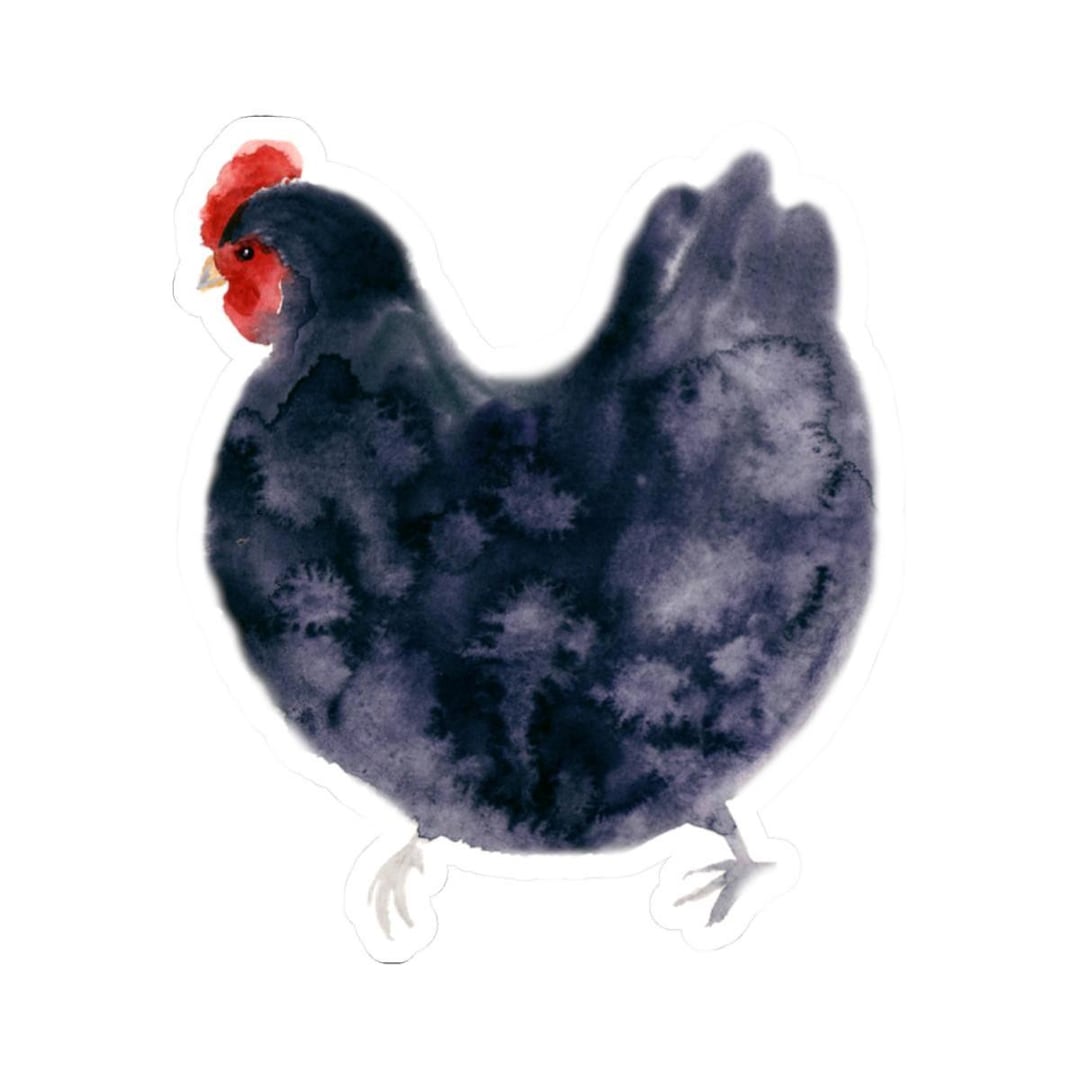 Cute Chicken Sticker, Farm Animal Decal, Funny Rooster, Laptop Sticker ...