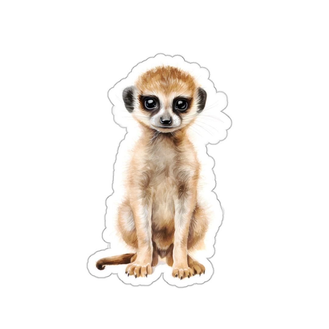 Cute Meerkat Sticker, Realistic Wildlife Vinyl Decal, Water-resistant ...