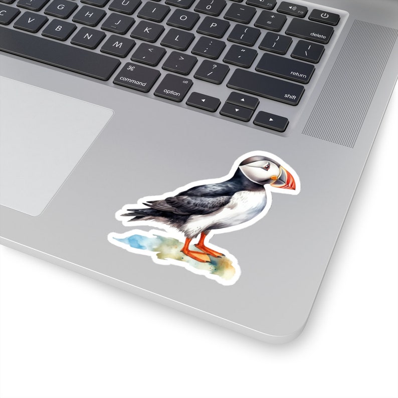 Watercolor Puffin Sticker, Waterproof Vinyl Sticker for Laptop Water ...