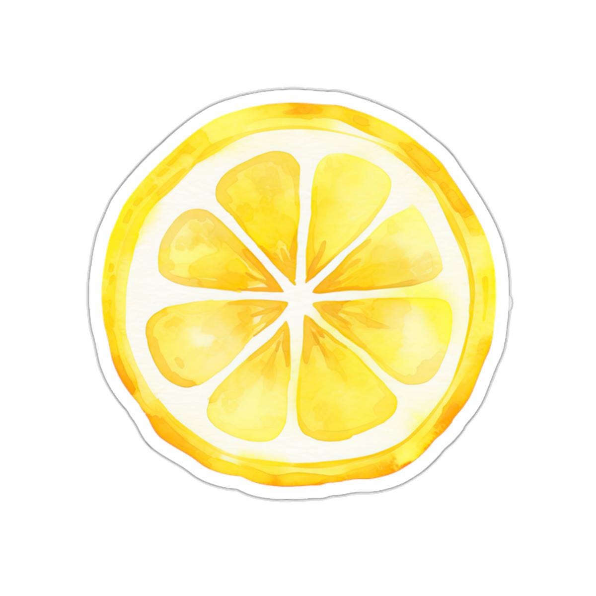 Lemon Slice Sticker Decal, Citrus Fruit Vinyl Sticker, Yellow Lemon ...
