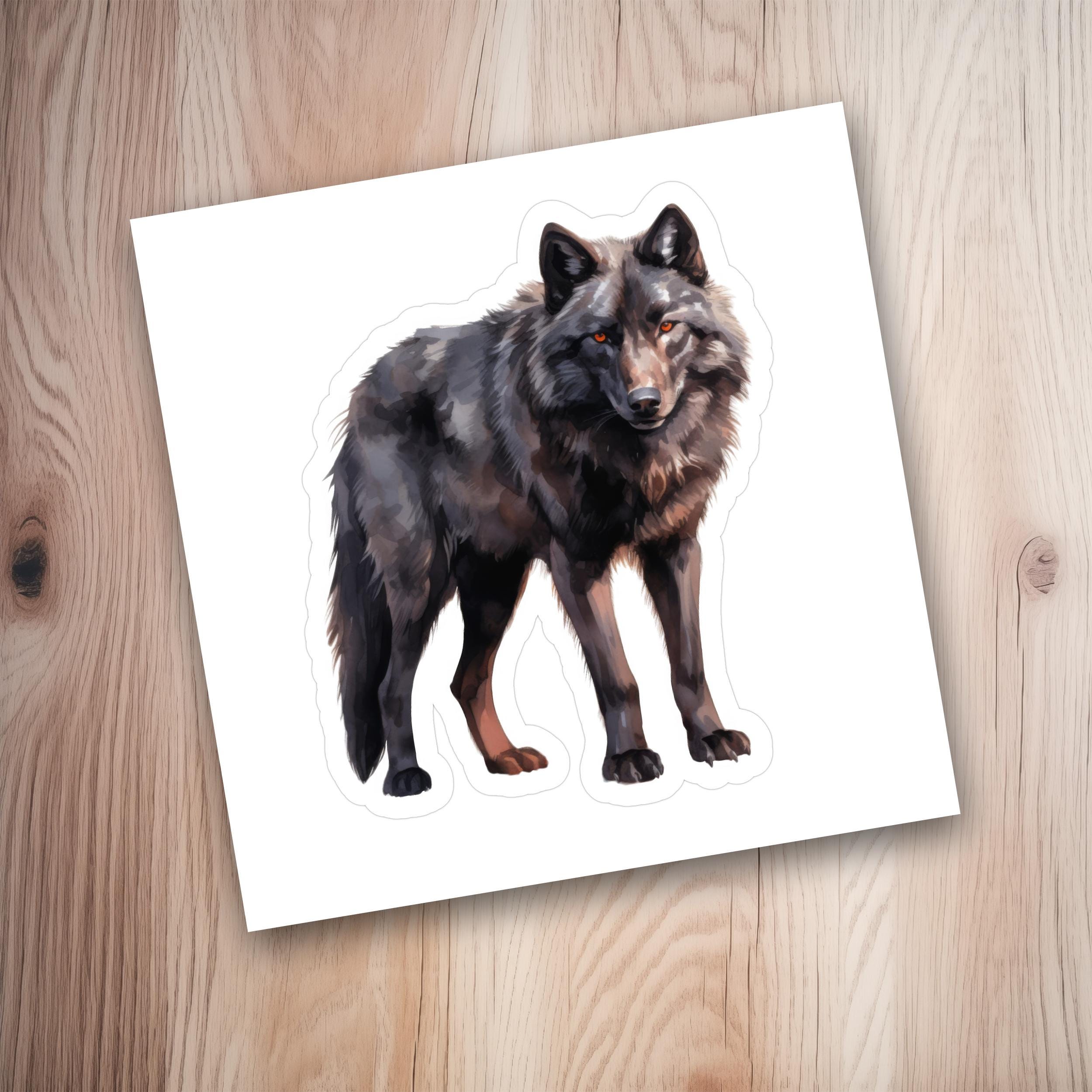 Wolf Sticker, Black Wolf Decal, Laptop Sticker, Journal Decoration ...