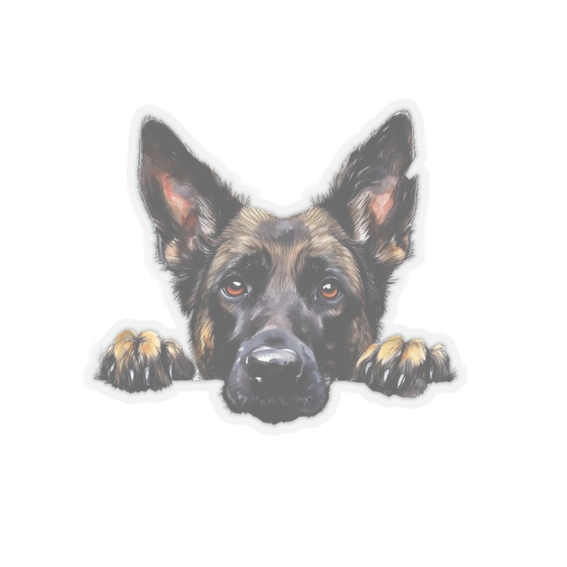 Dutch Shepherd Sticker, Peeking Dog Waterproof Vinyl Sticker for Laptop ...