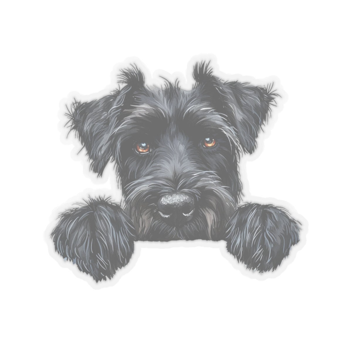 Giant Schnauzer Sticker, Peeking Dog Waterproof Vinyl Sticker for ...