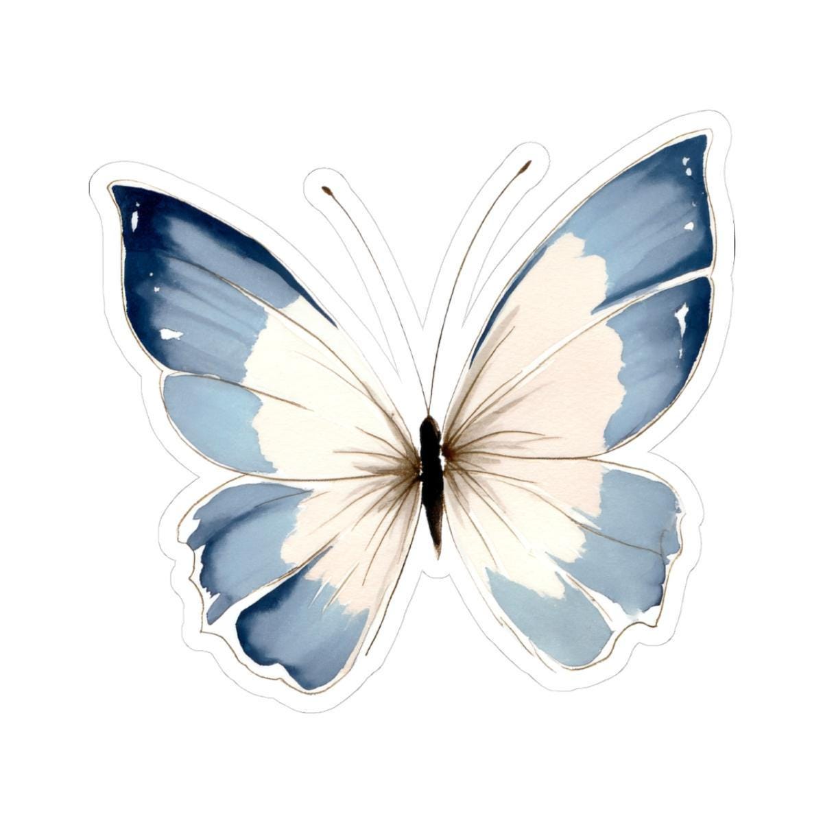 Blue Butterfly Sticker, Watercolor Art Decal, Spring Decor, Nature Gift ...