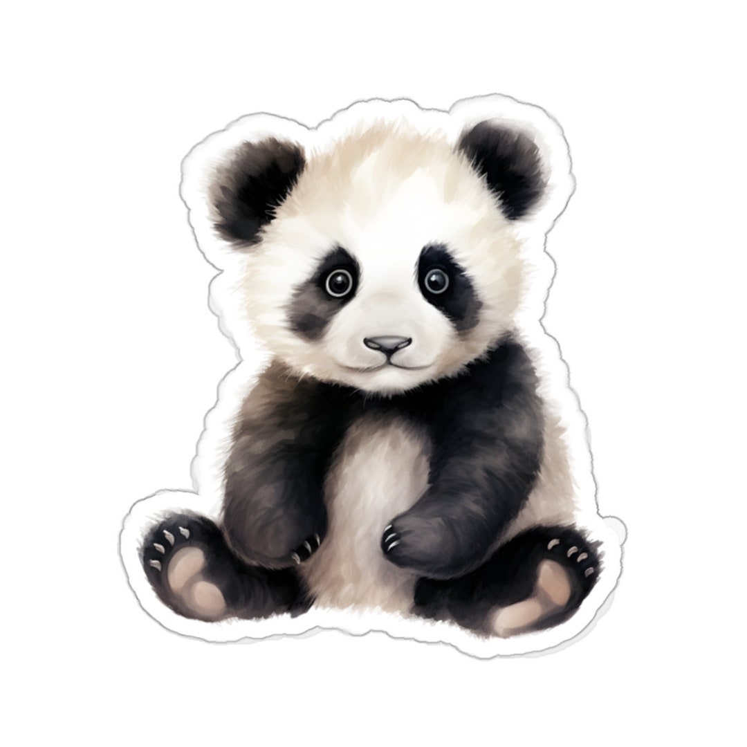 Cute Panda Bear Sticker, Adorable Animal Vinyl Decal, Waterproof for ...