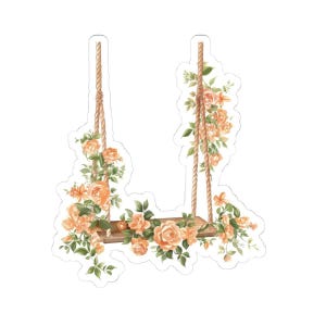 Floral Swing Stickers, Cottagecore Stickers, Cute Stickers, Gift for ...