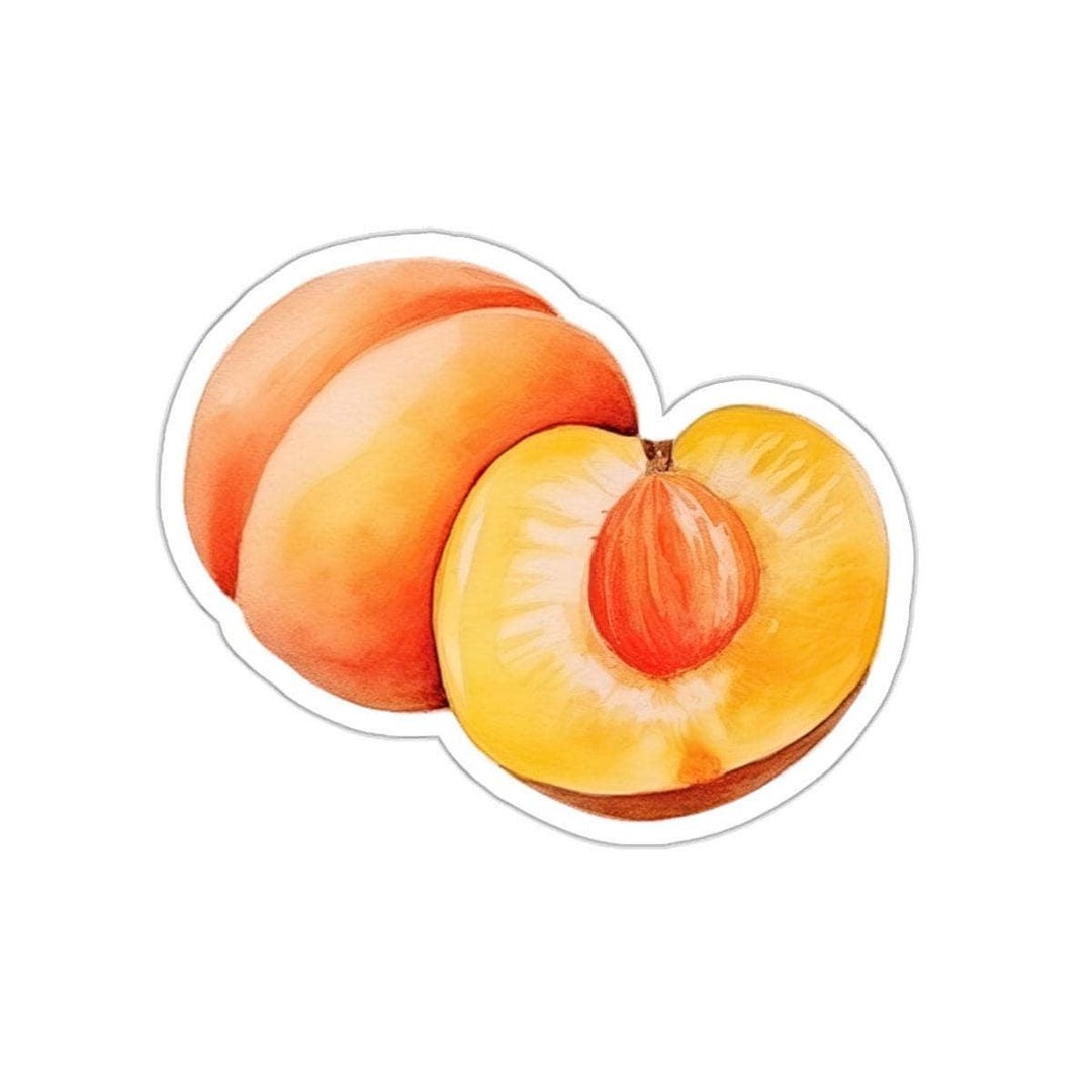 Peach Stickers, Watercolor Fruit Decal, Aesthetic Laptop Stickers, Best ...