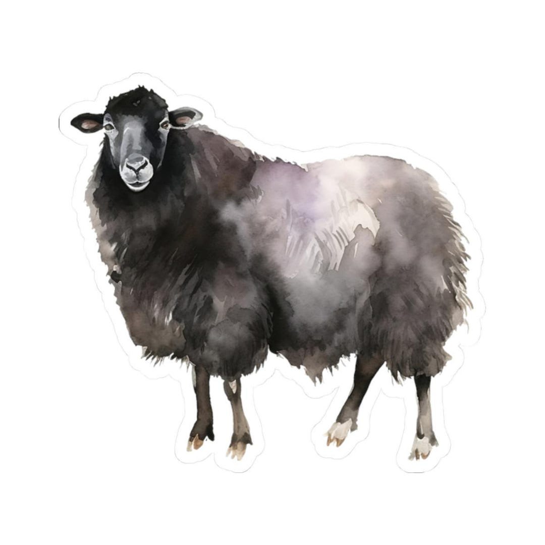Black Sheep Sticker, Cute Sheep Decal, Farm Animal Sticker, Animal ...