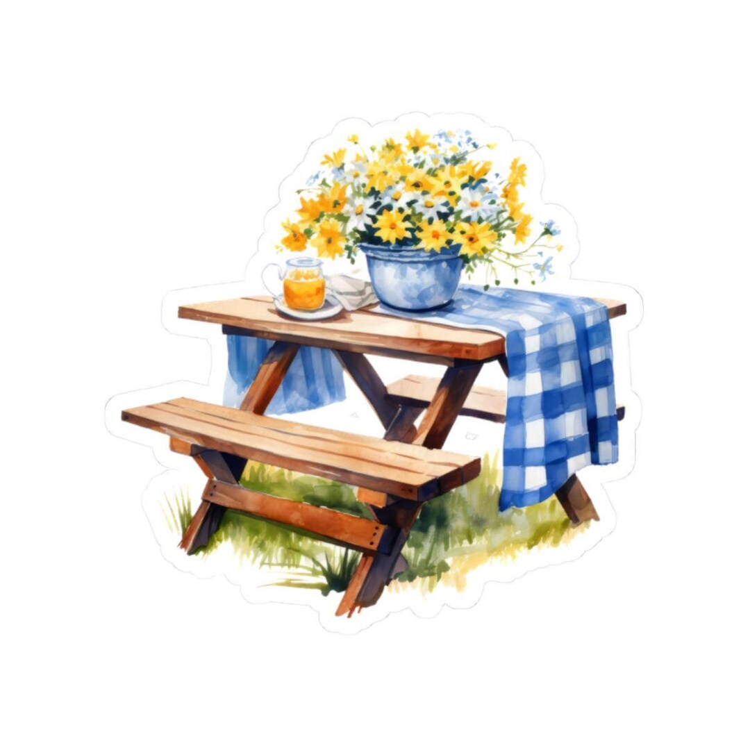 Picnic Table Stickers, Summer Stickers, Best Friend Gift, Cute Stickers ...