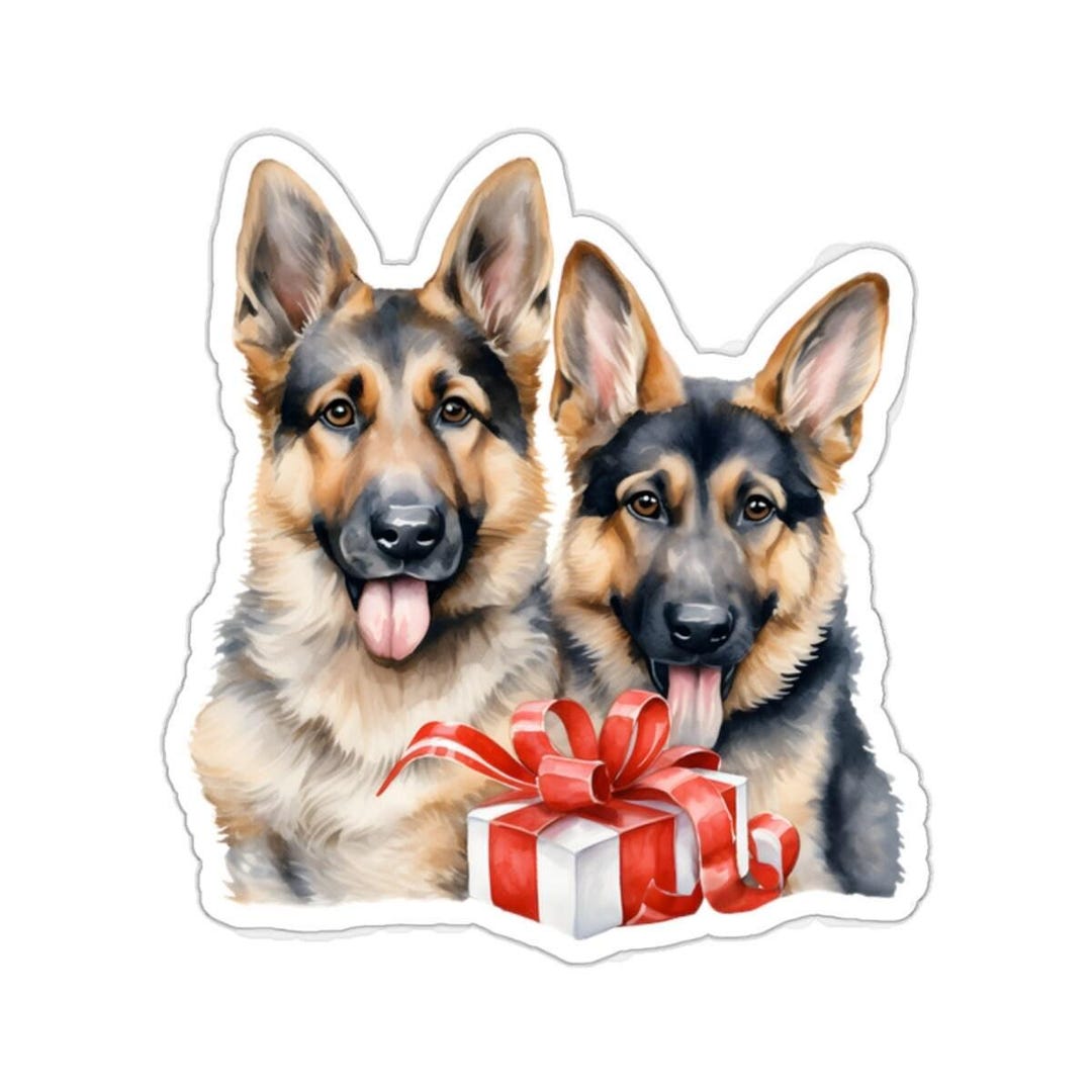 German Shepherd Stickers, Dog Breed Lover Gift, Watercolor Art Decal ...