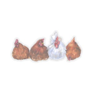 Cute Chickens Vinyl Sticker, Chicken Sticker for Laptops, Water Bottles ...