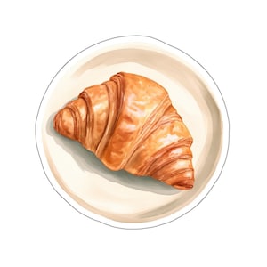 Cute Croissant Vinyl Sticker, French Pastry Laptop Sticker, Glossy ...