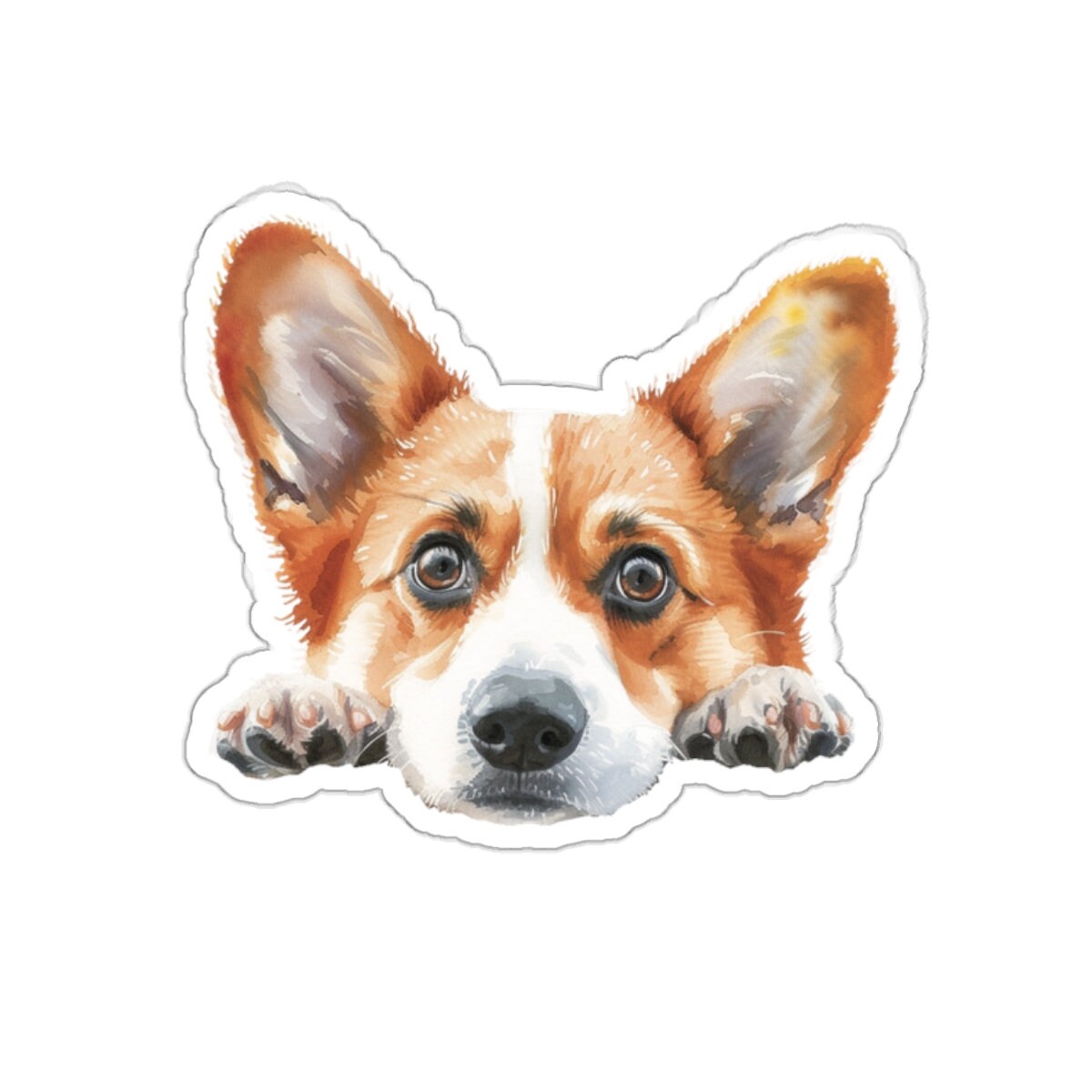 Corgi Sticker, Peeking Dog Waterproof Vinyl Sticker for Laptop Water ...
