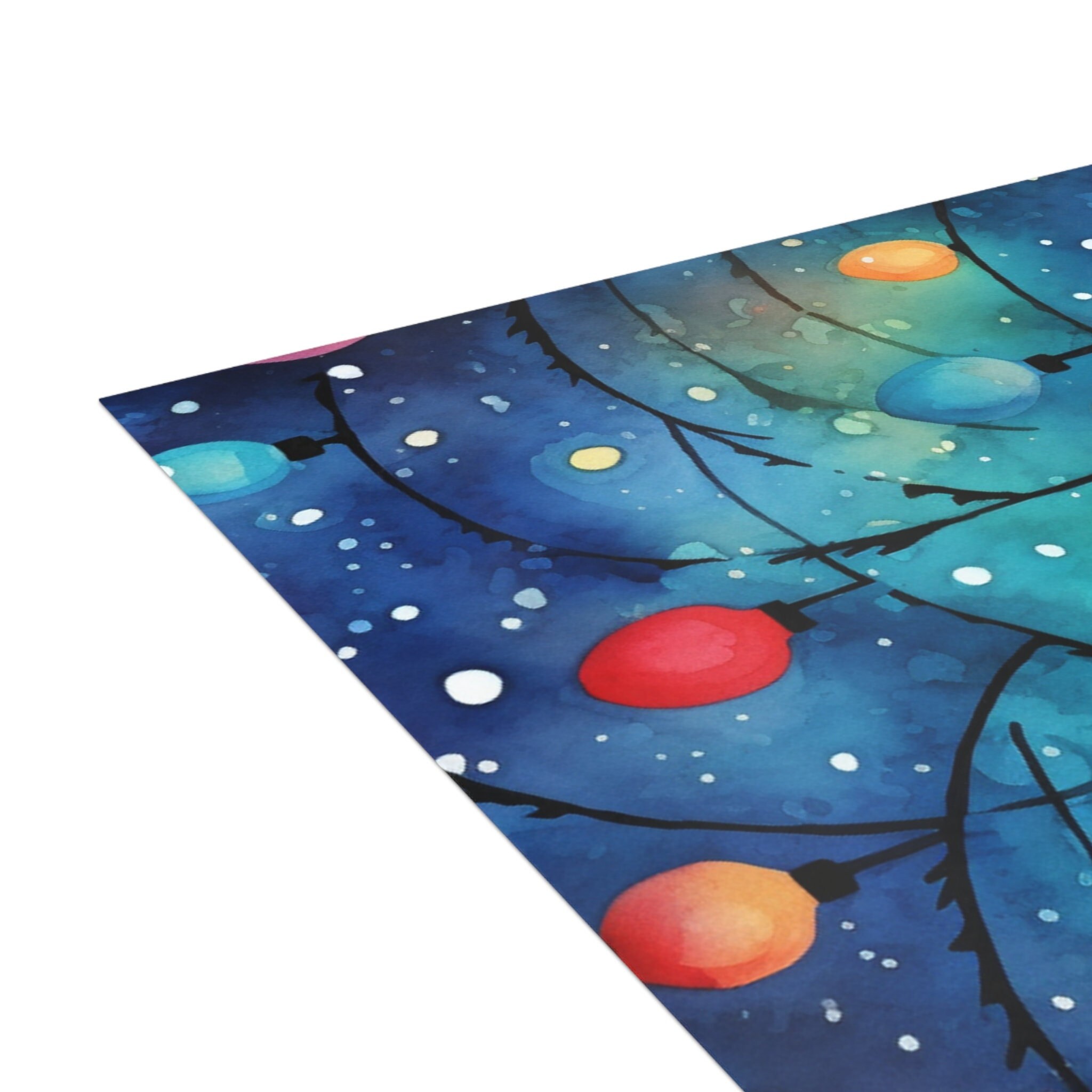 Colorful Watercolor Christmas Lights Cards 10 Pack, Holiday Greeting ...