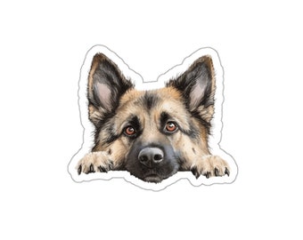 Eurasier Car Sticker Decal / Peeking Realistic Grey & Cream Dog Head ...