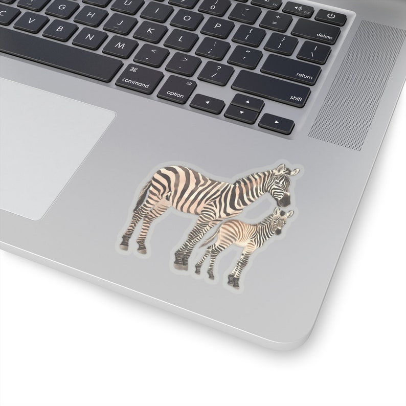 Cute Zebras Vinyl Sticker, Waterproof Animal Sticker for Laptop Water ...
