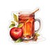 Apple Cider Mug Sticker, Cute Fall Sticker, Watercolor Autumn Drink ...
