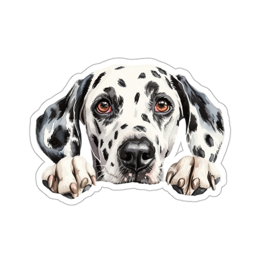 Dalmatian Sticker, Peeking Dog Waterproof Vinyl Sticker for Laptop ...