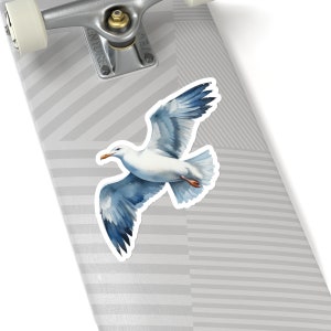 Watercolor Seagull Sticker, Sea Bird Waterproof Vinyl Sticker for ...