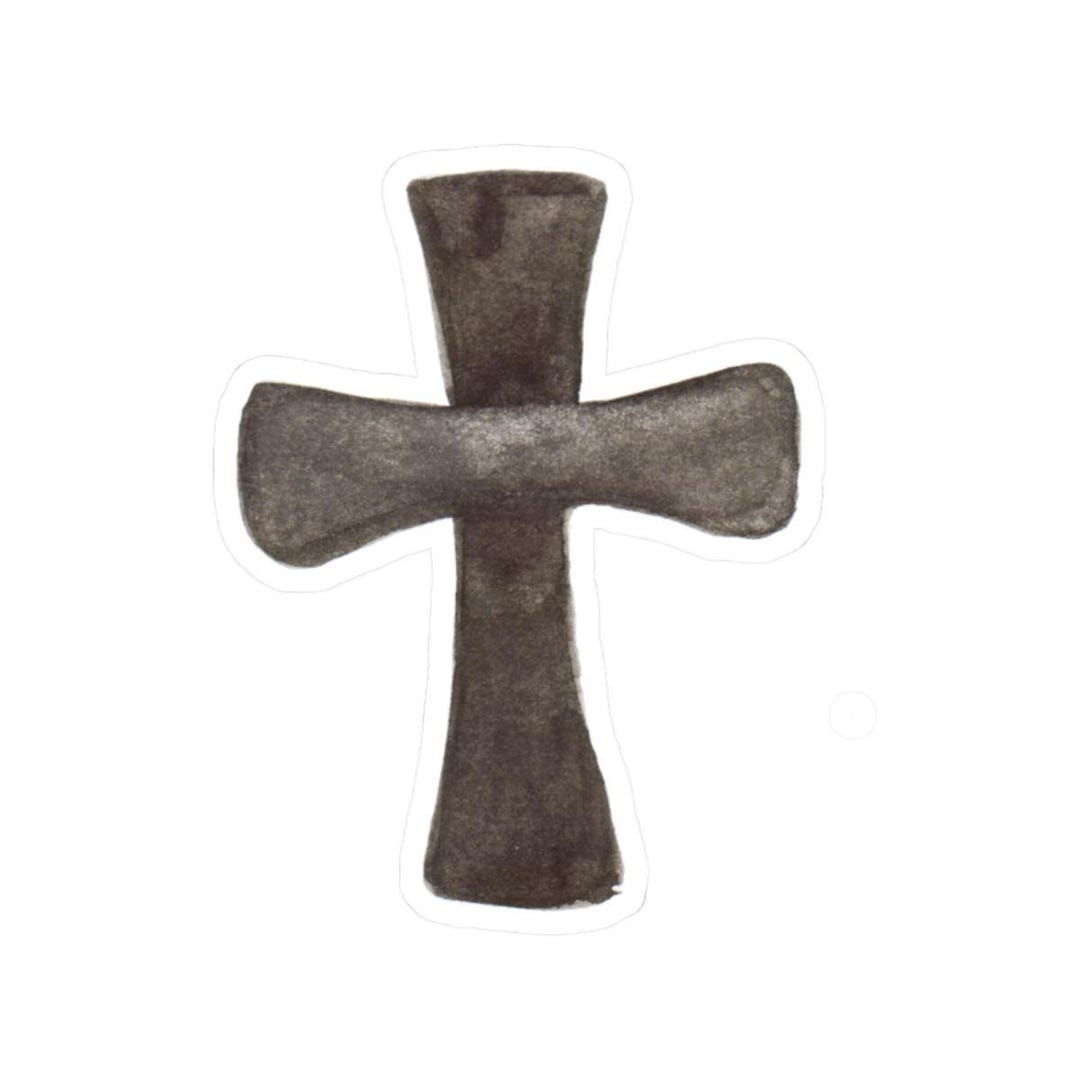 Gothic Black Cross Vinyl Sticker, Christian Symbol Decal, Waterproof ...