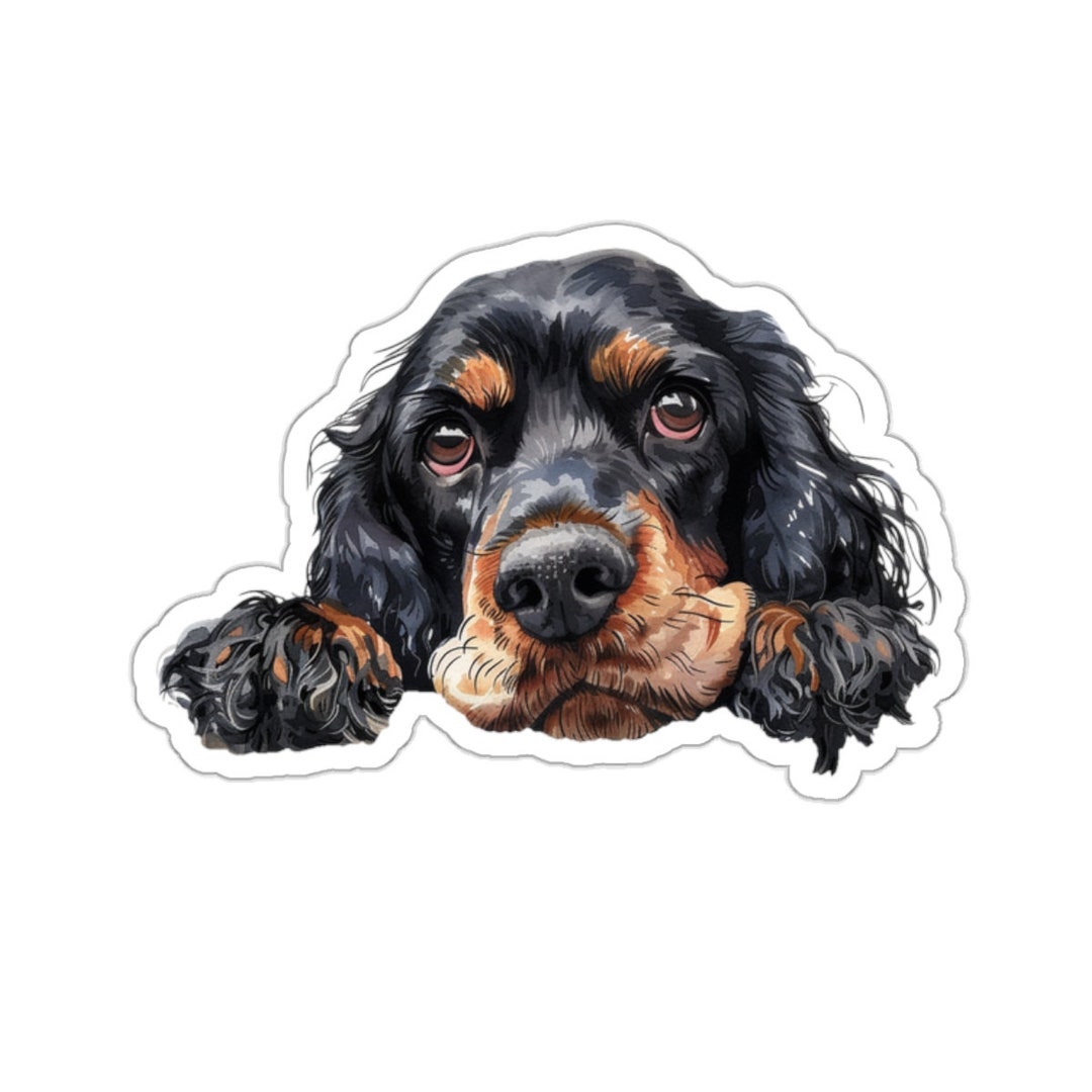 Cocker Spaniel Sticker, Peeking Dog Waterproof Vinyl Sticker for Laptop ...