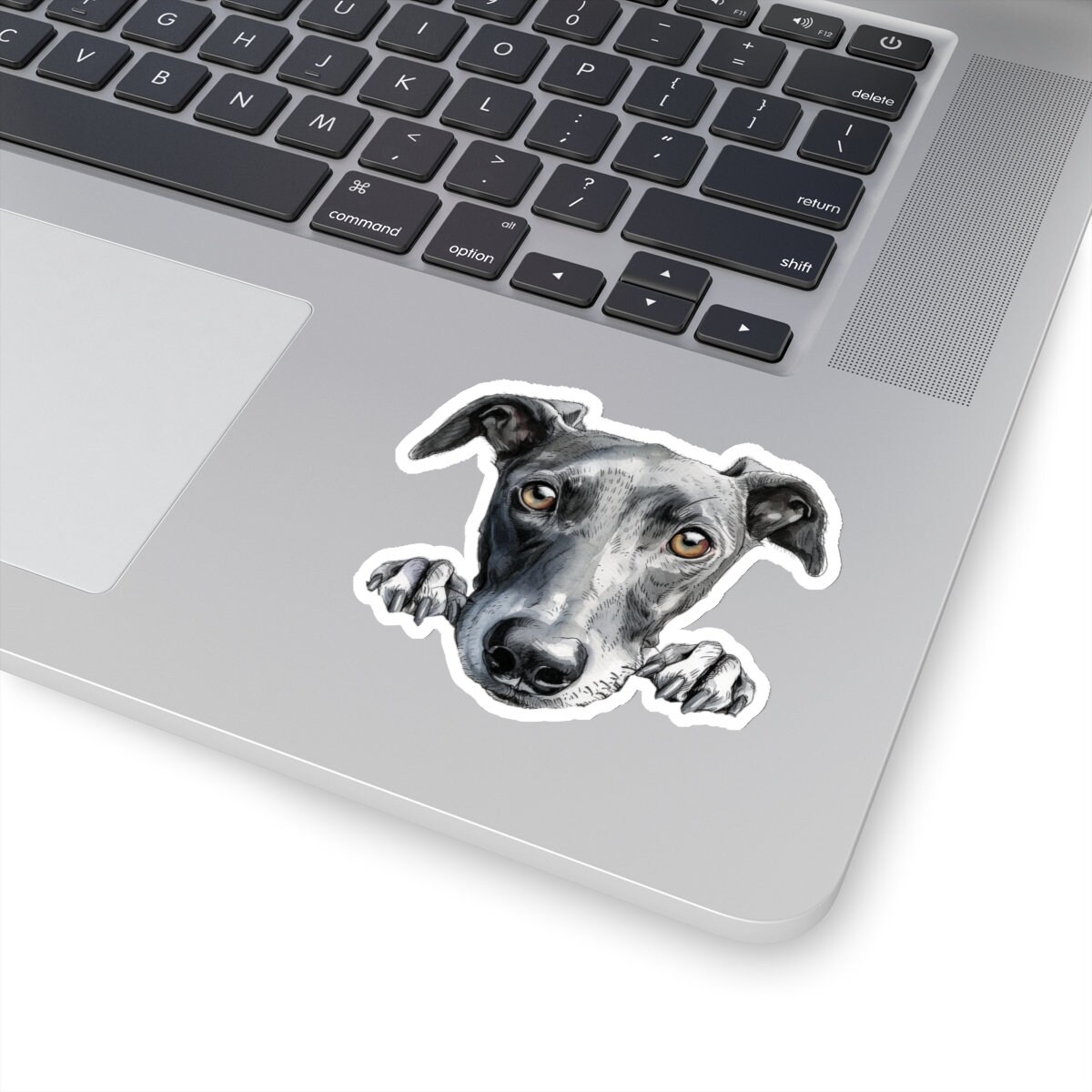 Greyhound Dog Sticker, Peeking Dog Waterproof Vinyl Sticker for Laptop ...
